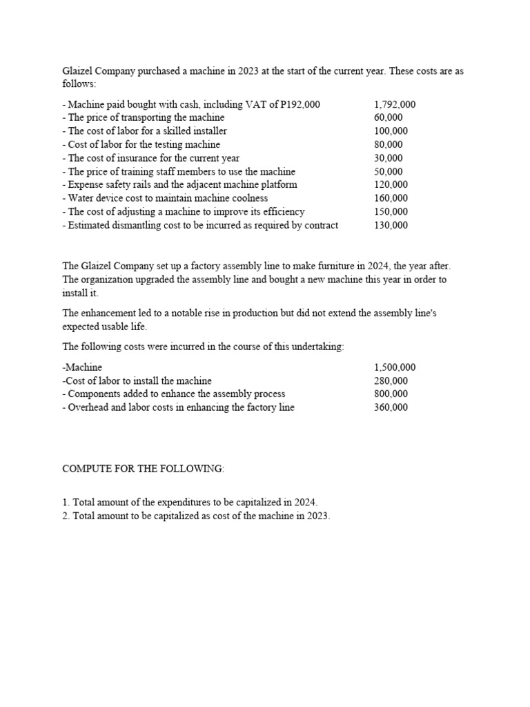 Machinery | PDF | Cost | Expense