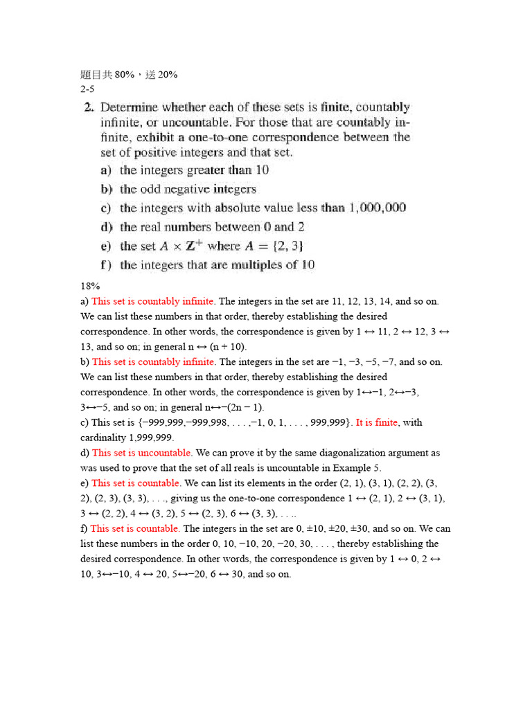 2023離散hw5解答 | PDF | Set (Mathematics) | Arithmetic