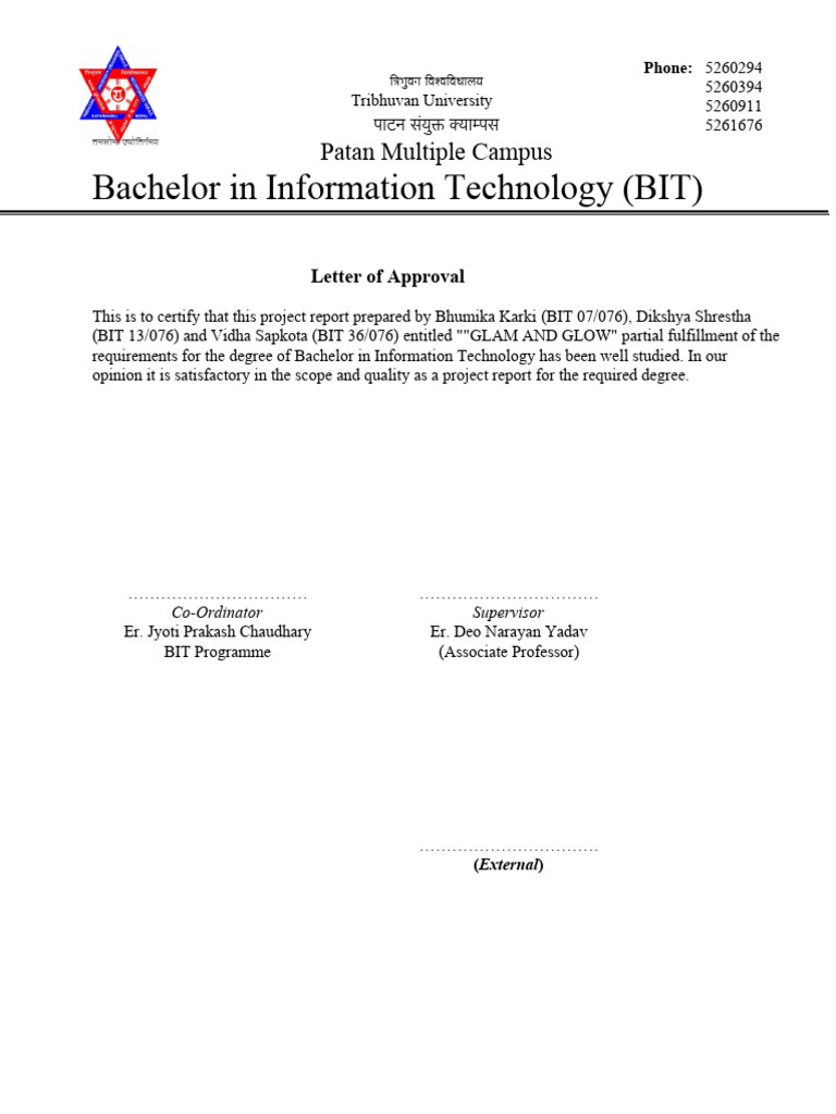 Project Letter of Approval | PDF | Computers