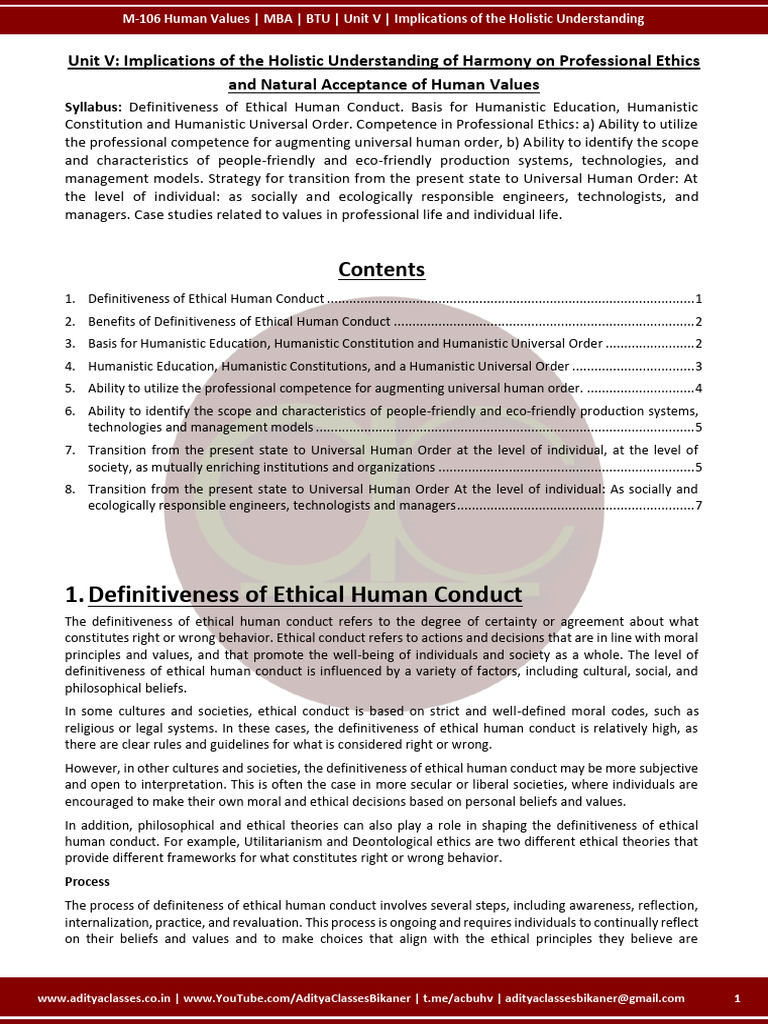 Humanistic Education and Ethics Overview | PDF | Humanism | Sustainability