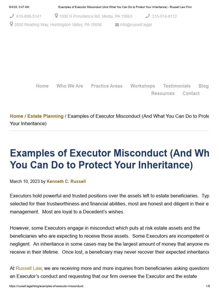 Examples of Executor Misconduct (And What You Can Do To Protect Your ...