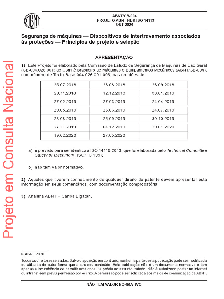 ABNT NBR ISO 14119 - Dispositivos de intertravamento_CN | PDF ...