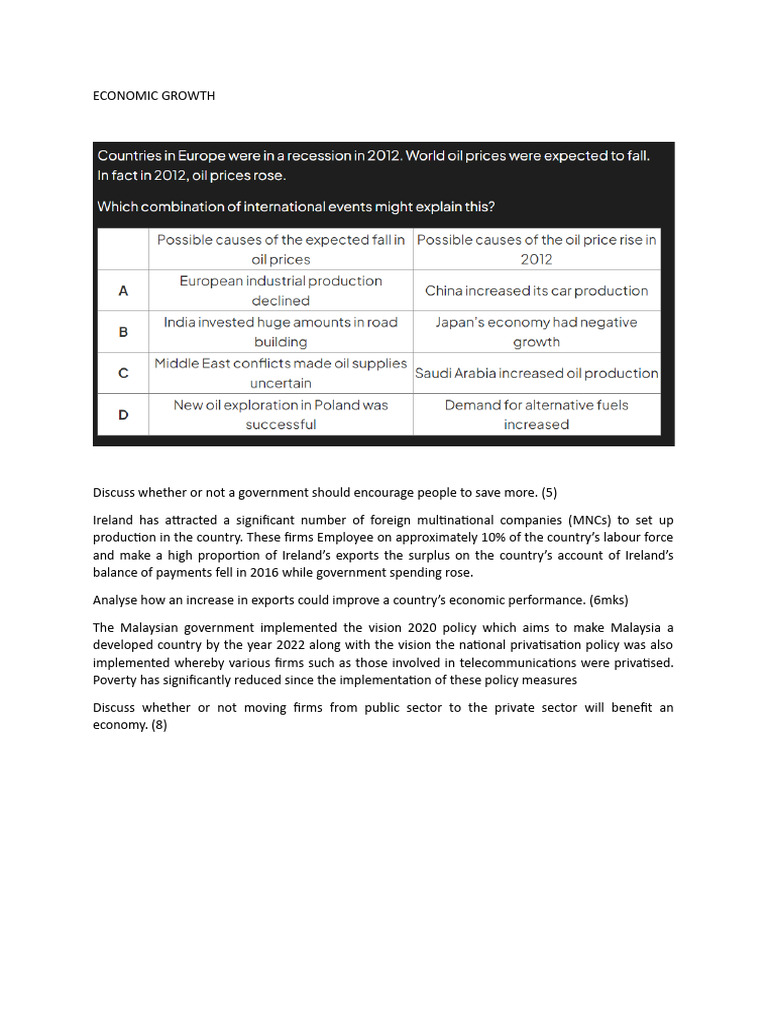Economic Growth | PDF | Business | Finance & Money Management