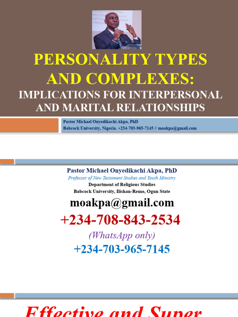 03 PERSONALITY TYPES and COMPLEXES | PDF | Psychology | Behavioural ...