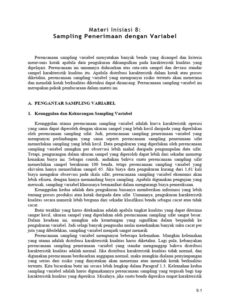 Sampling Penerimaan Variabel | PDF