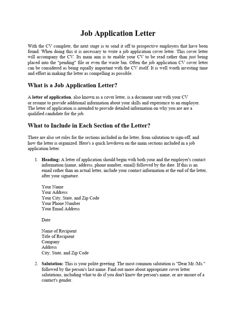 Job Application Letter | PDF | Résumé