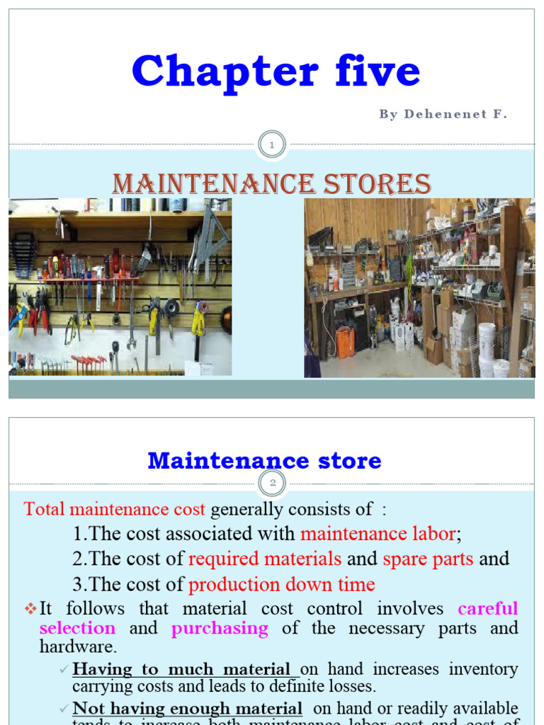 Maintenace 5 | PDF | Inventory | Mechanical Engineering