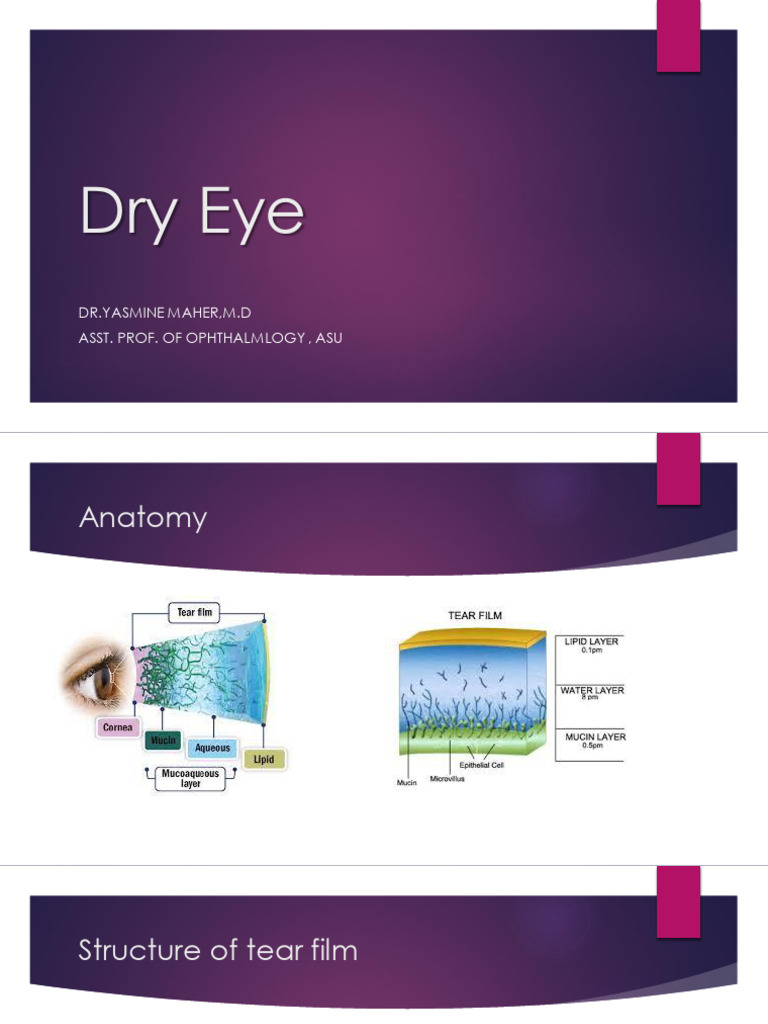 Dry Eye Lecture EMP | PDF | Clinical Medicine | Diseases And Disorders