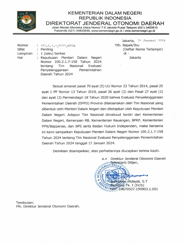 Pengantar SK Mendagri ttng TIMNAS EPPD 2024 | PDF Pengantar SK Mendagri ttng TIMNAS EPPD 2024 | PDF