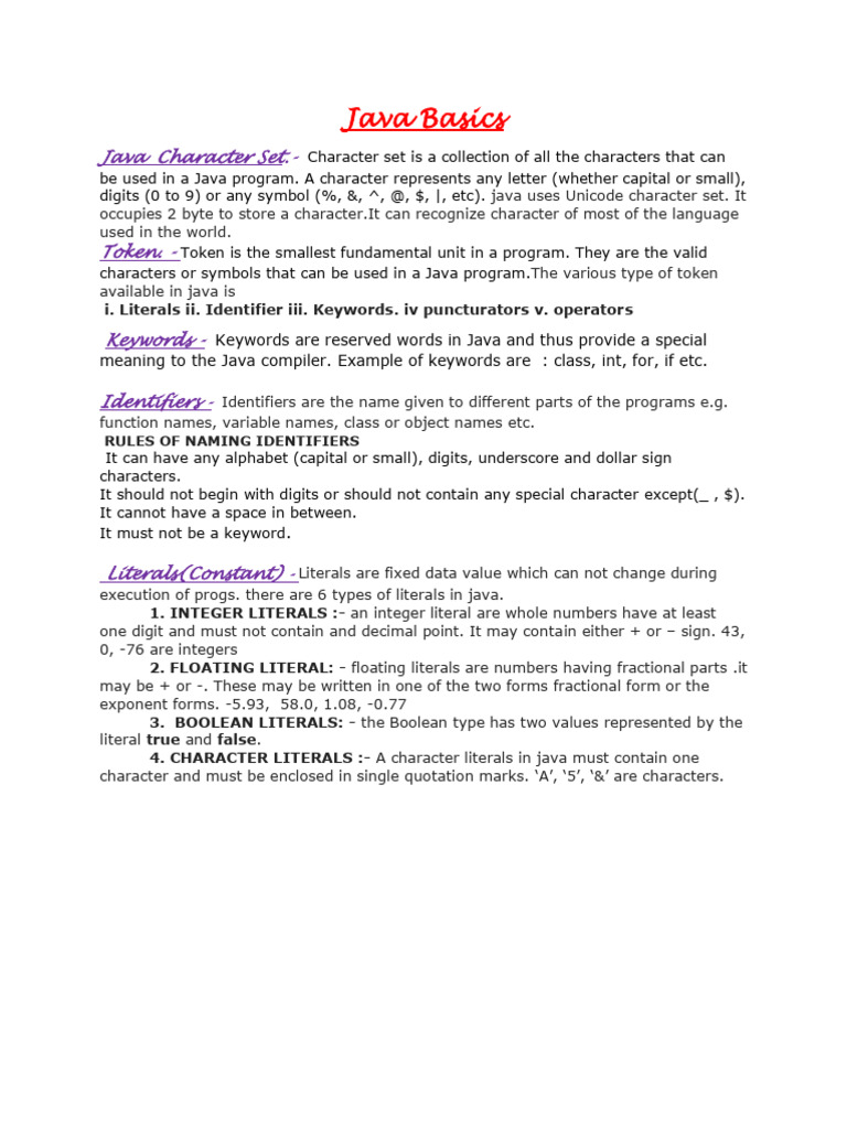 Basics theory | PDF | Data Type | Integer (Computer Science)