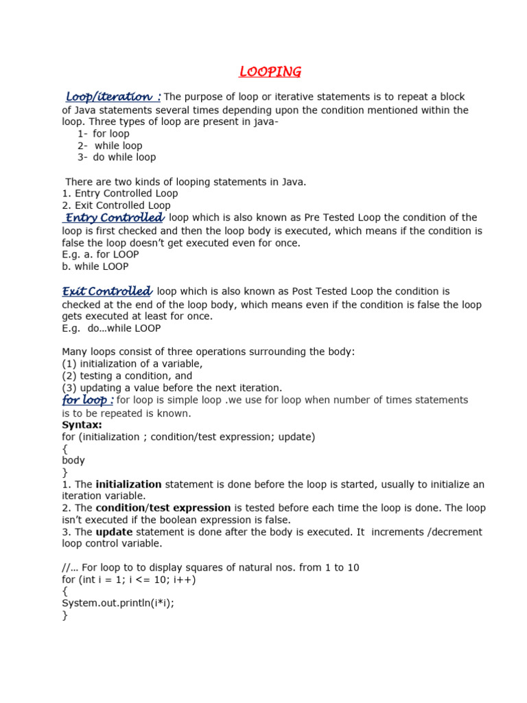 Loop Theory Pdf Control Flow Software Development