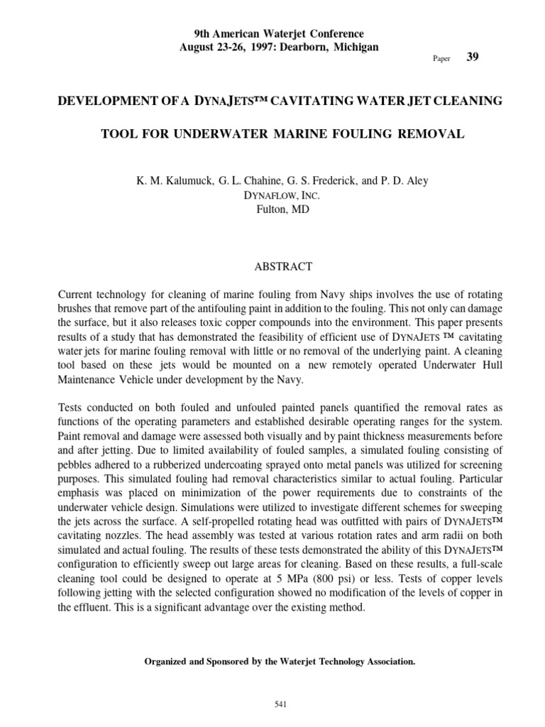 Devof Dyna Jet Mar Foul Removal | PDF | Nozzle | Mechanical Engineering
