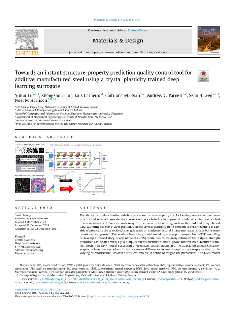 Towards an instant structure-property prediction quality control tool for | Download Free PDF ...