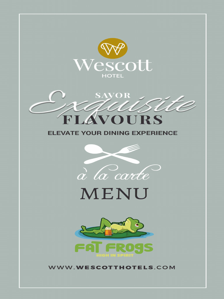 Wescott Hotel Menu Fatfrog | PDF