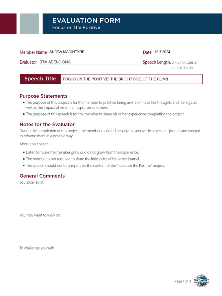 SRL3 Elective Project Focus On The Positive | PDF | Experience | Gesture