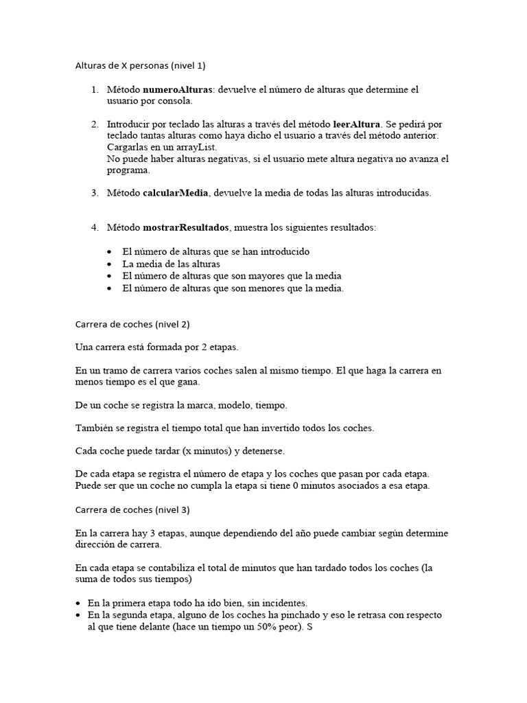 Ejercicios ArrayList | PDF | Informática