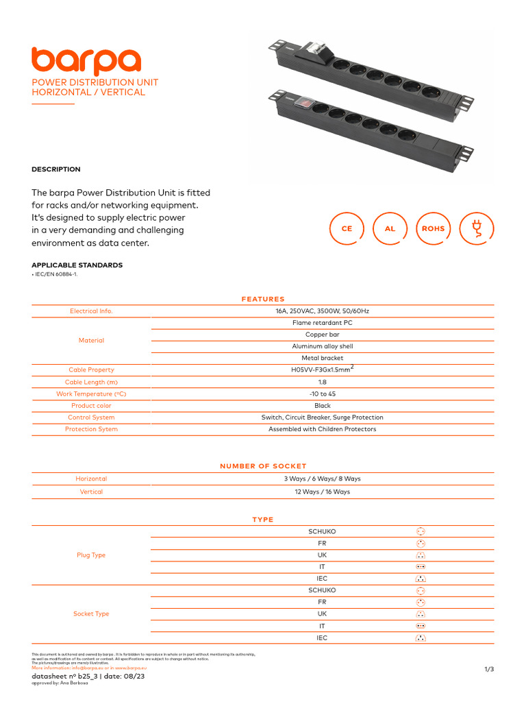b25_3_en_power_distribution_unit_horizontal_vertical | PDF | Ac Power Plugs And Sockets ...