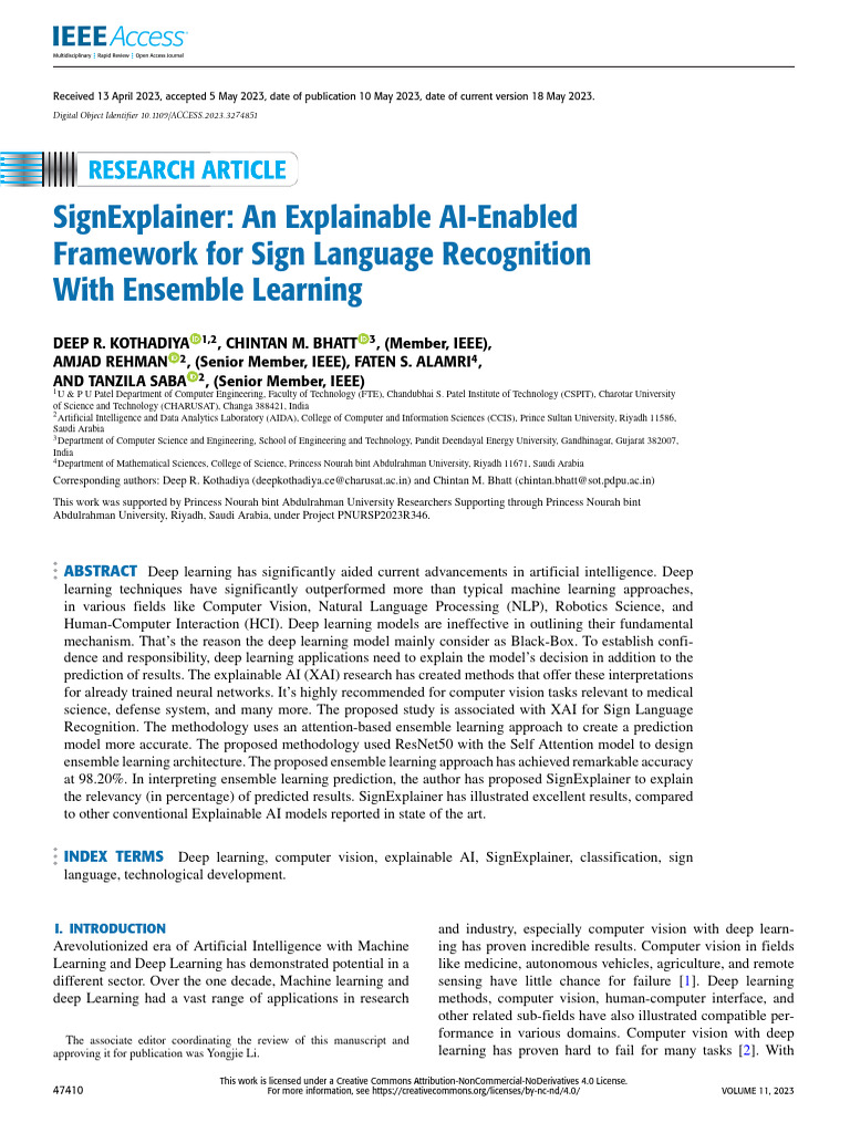 SignExplainer An Explainable AI-Enabled Framework For Sign Language ... SignExplainer An Explainable AI-Enabled Framework For Sign Language ...