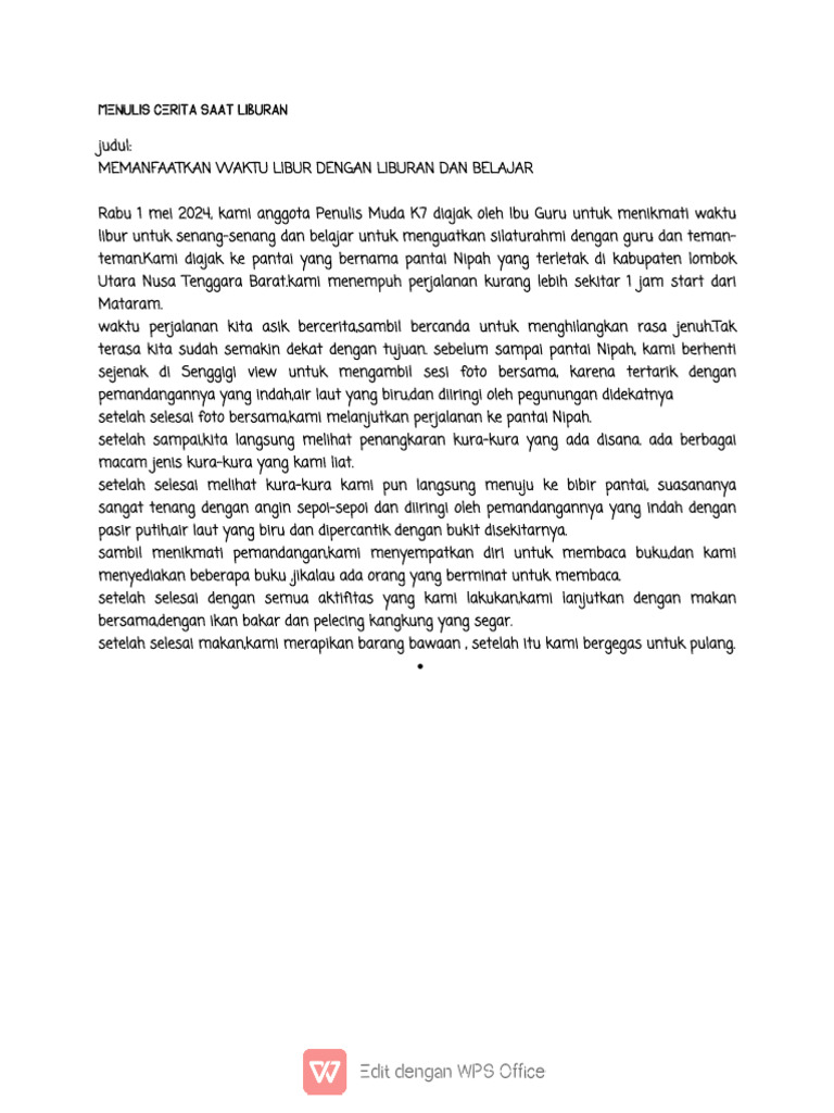 Contoh Teks Perjalanan ke Pantai | PDF | Perjalanan