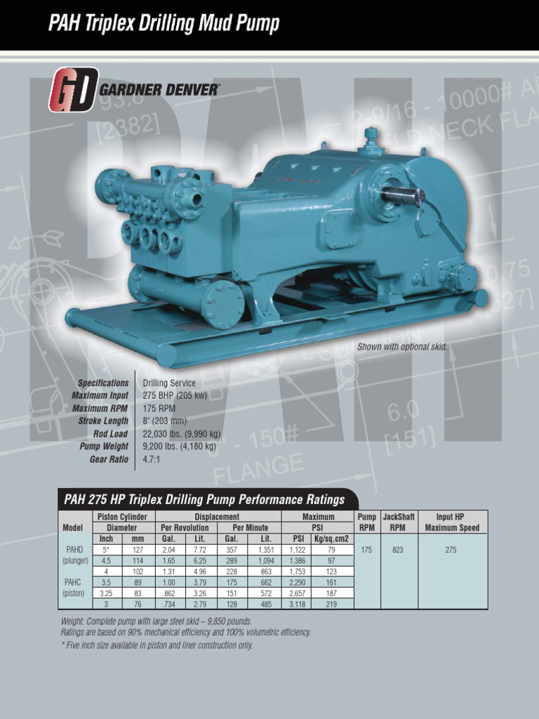 DataSheet GardnerDenver PAH | PDF | Pump | Piston