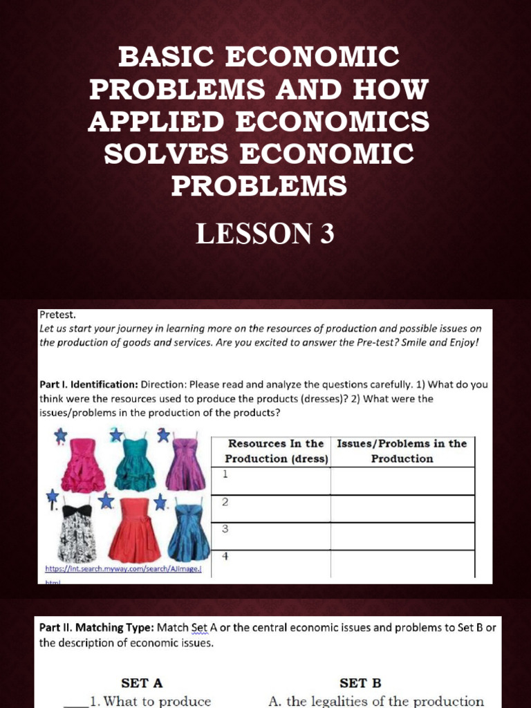 Basic Economic Problems and How Applied Economics Solves | PDF ...