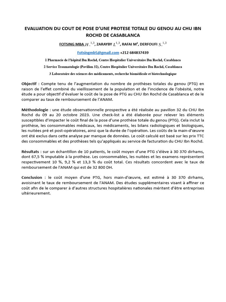 Abstracts Fotsing Mba Regis Harold | PDF