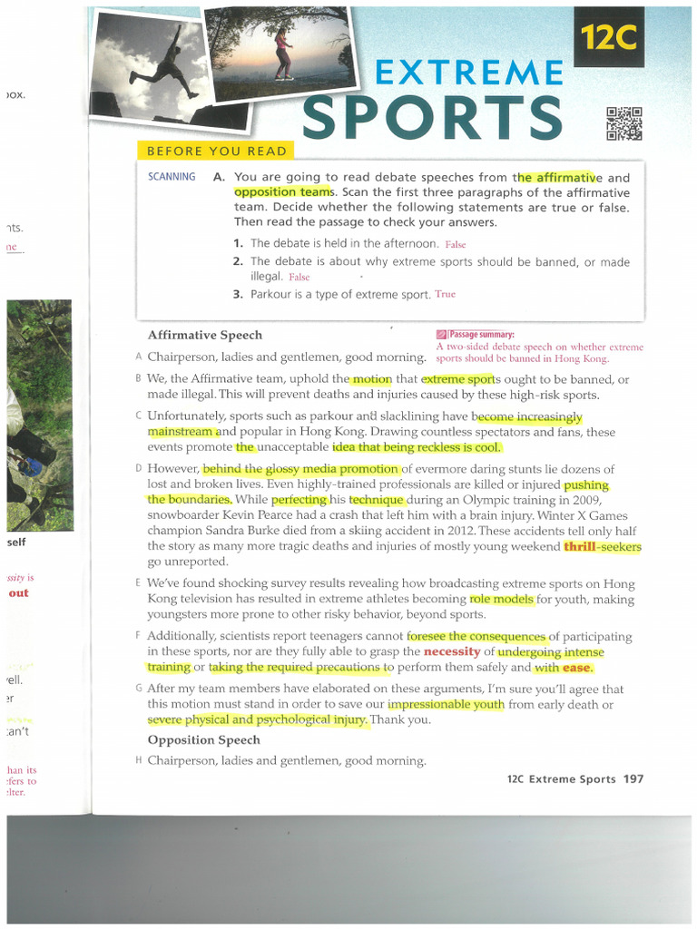 12C Extreme Sports Text Highlighted | PDF