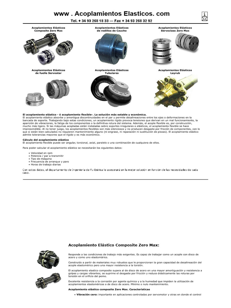 Acoplamientos Elásticos - Flexibles | PDF | Elasticidad (Física) | Acero
