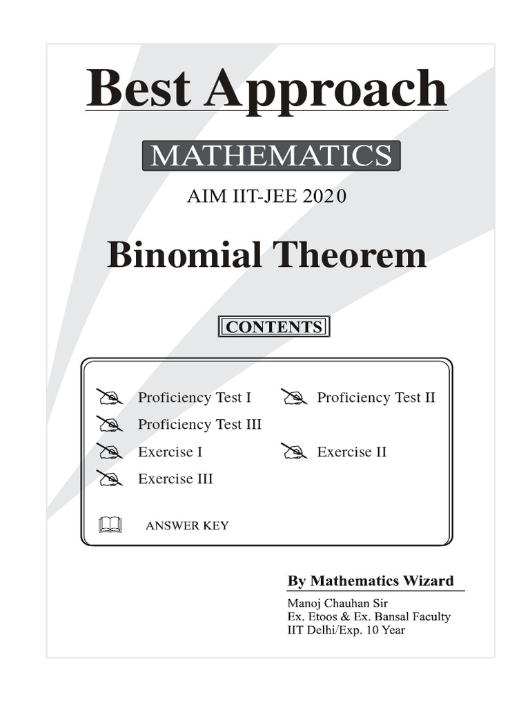 Best Approach To Maths Binomial Theorem Notes | PDF | Mathematics ...