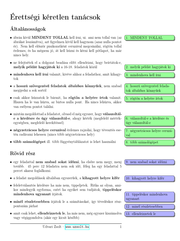 Erettsegi Tudnivalo | PDF