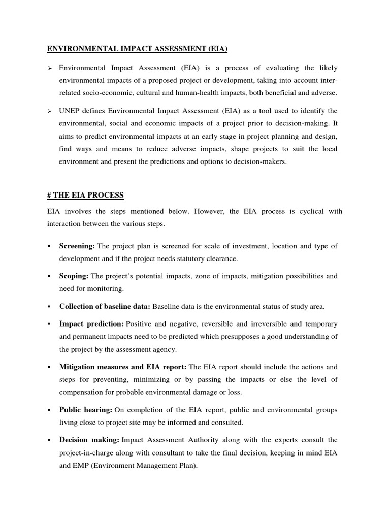 EIA Process | PDF | Environmental Impact Assessment | Environmental Social Science