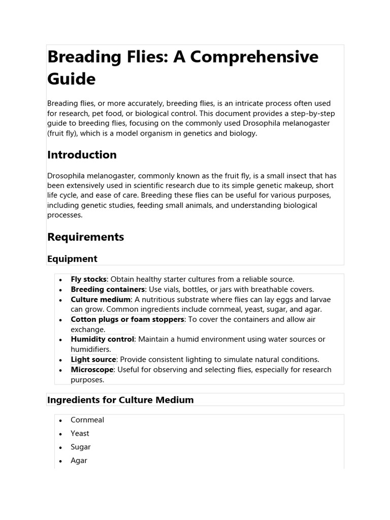 Breading Flies | PDF | Fly | Mold