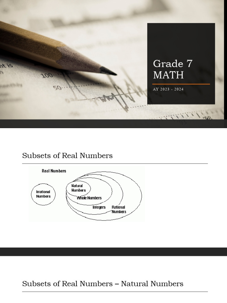 Subsets and Properties of Real Numbers | PDF | Numbers | Multiplication