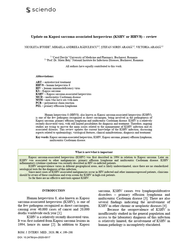 Update-on-Kaposi-sarcomaassociated-herpesvirus-KSHV-or-HHV8-review ...
