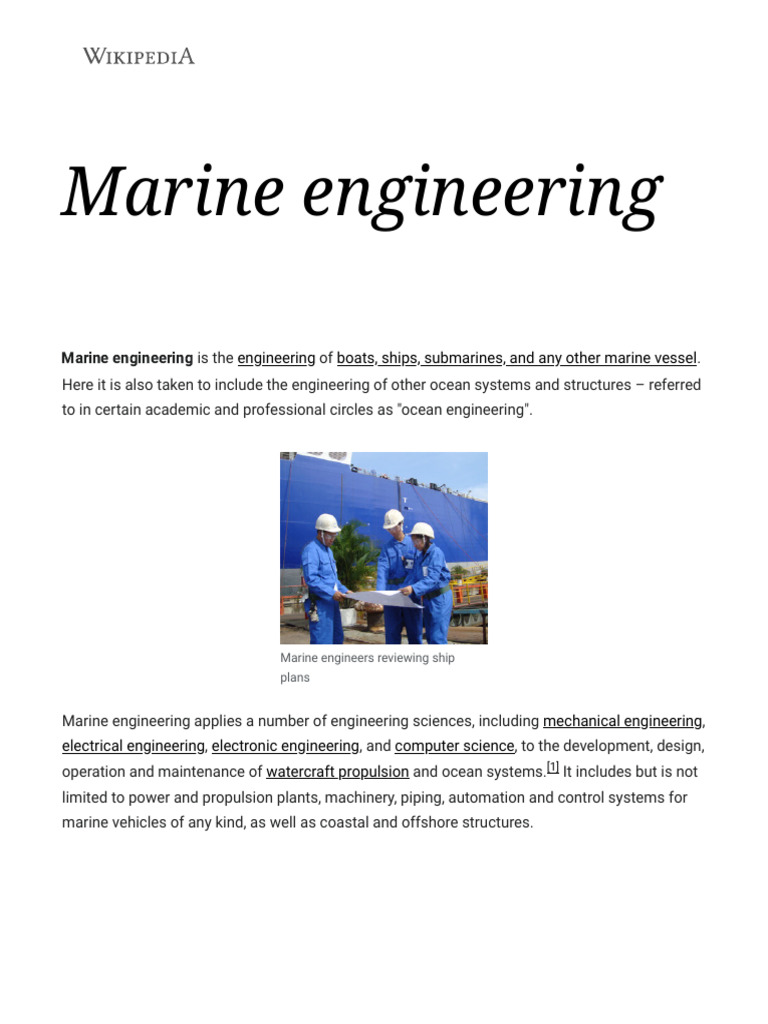 Marine Engineering - Wikipedia | PDF | Marine Propulsion | Fuel Oil