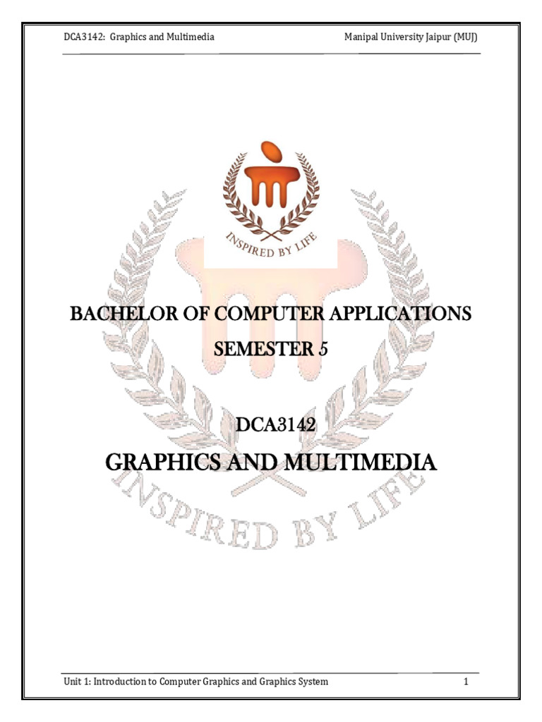 Computer Graphics & Multimedia Guide | PDF | Visualization (Graphics) | Rgb Color Model