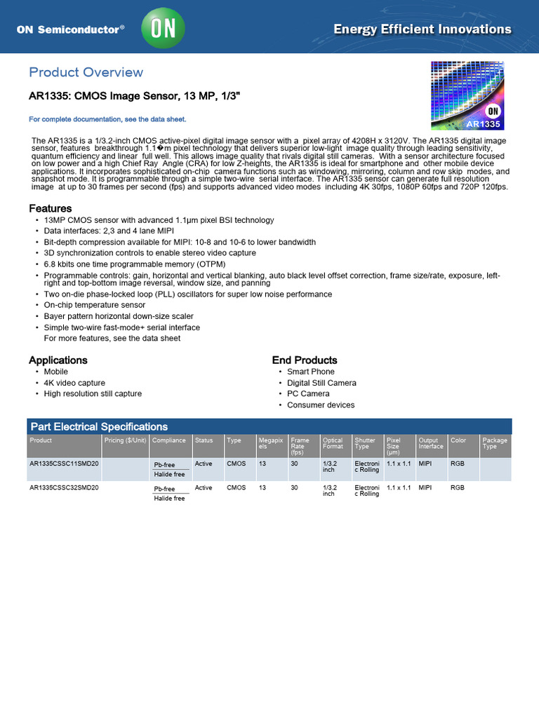 AR1335 4K USB Camera Overview | PDF | Camera | Digital Camera
