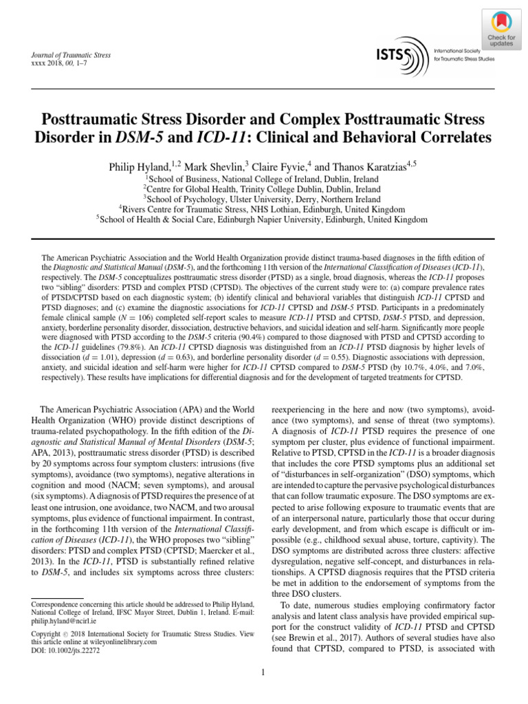 Hyland2018-Posttraumatic Stress Disorder and Complex Posttraumatic ...