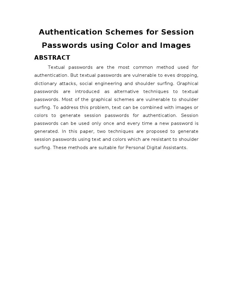 Authentication Schemes For Session Passwords Using Color and Images | PDF | Password ...