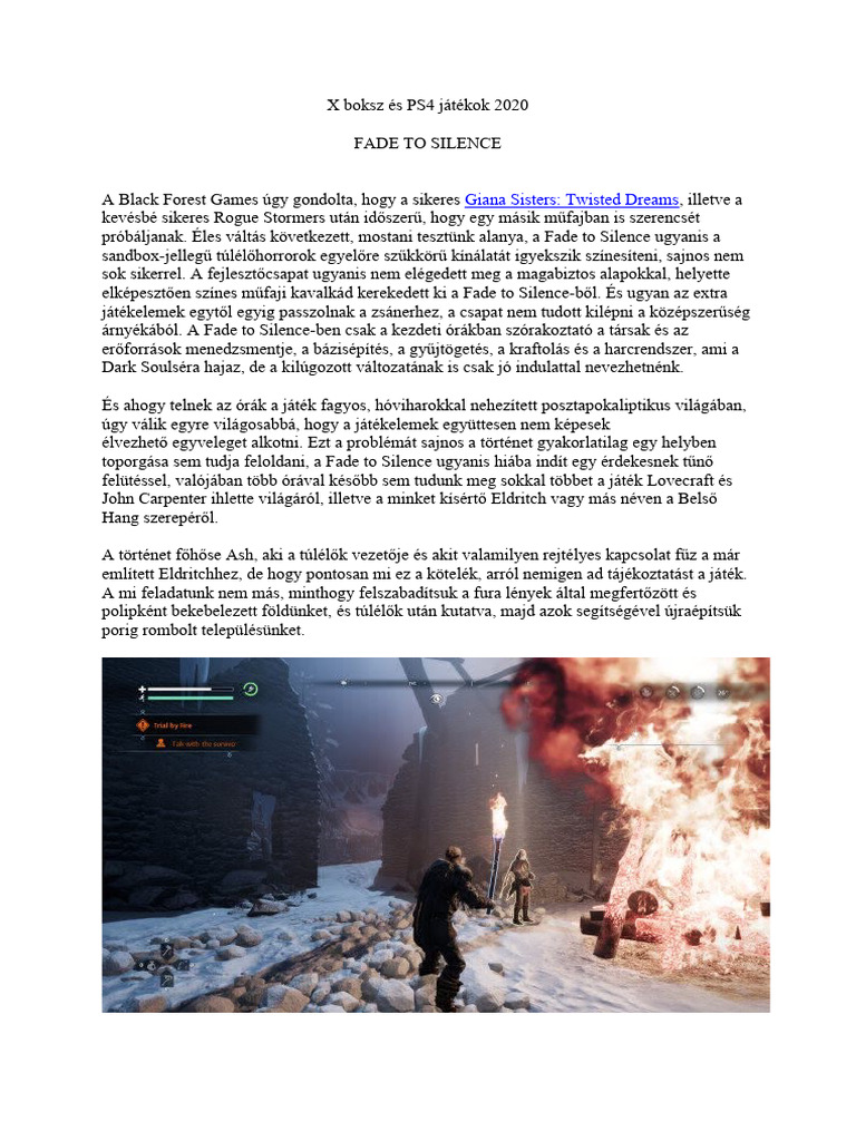 X Boksz És PS4 Játékok 2020 | PDF