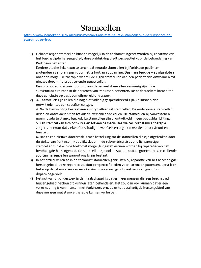 Stamcellen | PDF