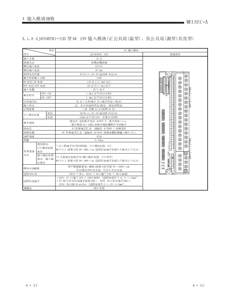 CC-LINK IO模組 - AJ65SBTB1-32D | PDF