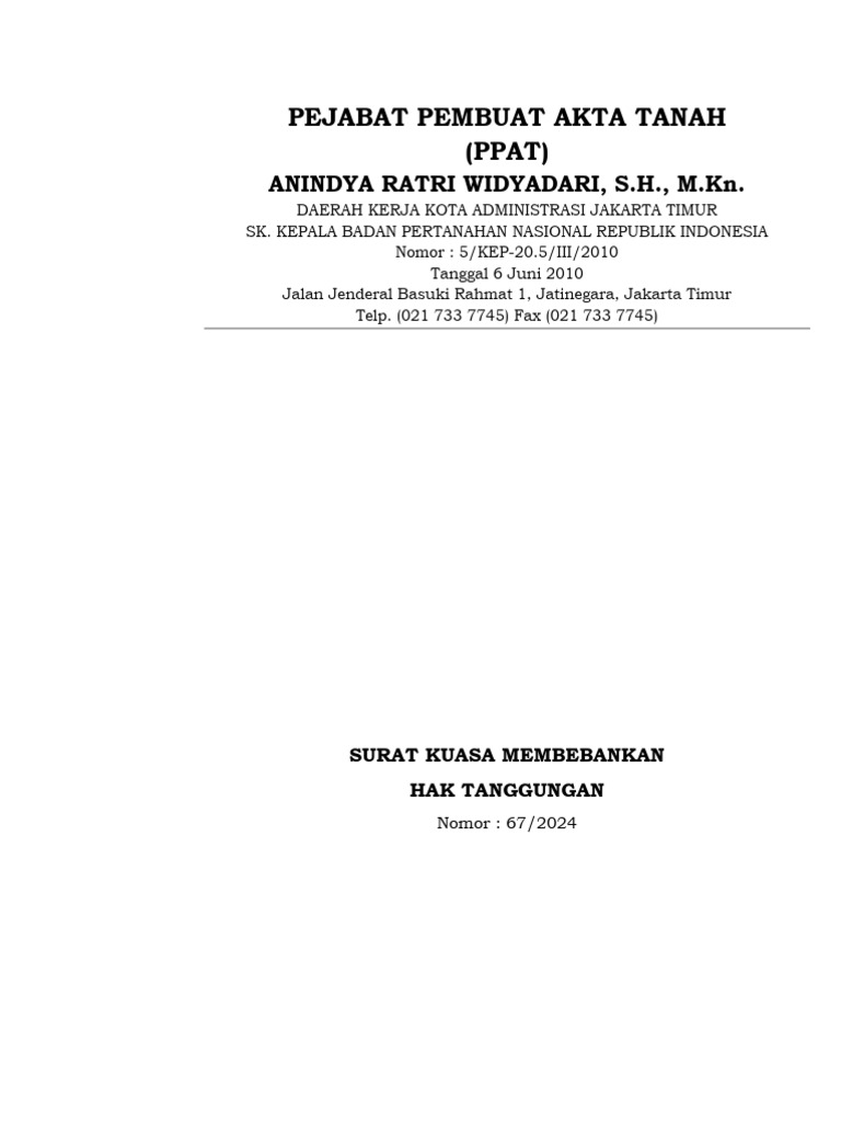 Template SKMHT - Kelompok | PDF | Hukum
