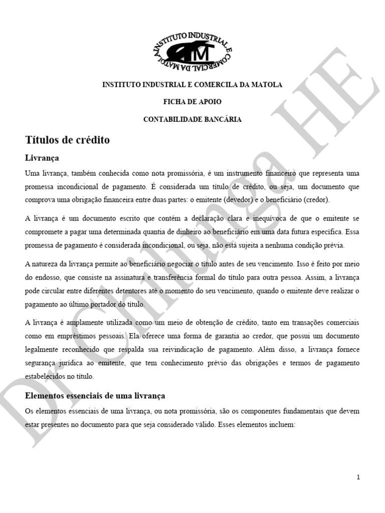 Livranca e Cheques 2024 | PDF | Cheque (banco) | Crédito