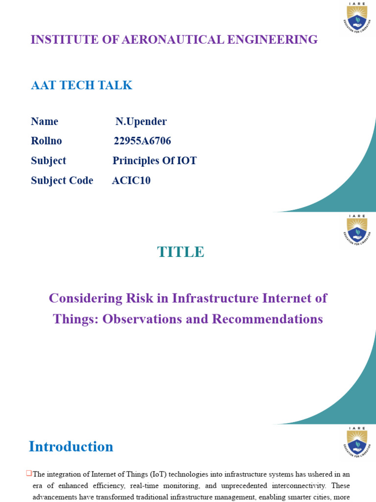 IOT AAT(Techtalk) | Download Free PDF | Internet Of Things | Risk