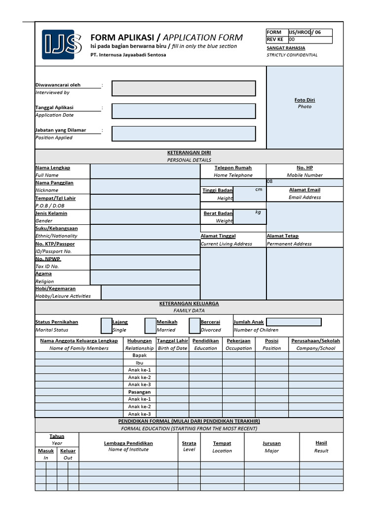 Form Aplikasi Lamaran Kerja Kandidat | PDF