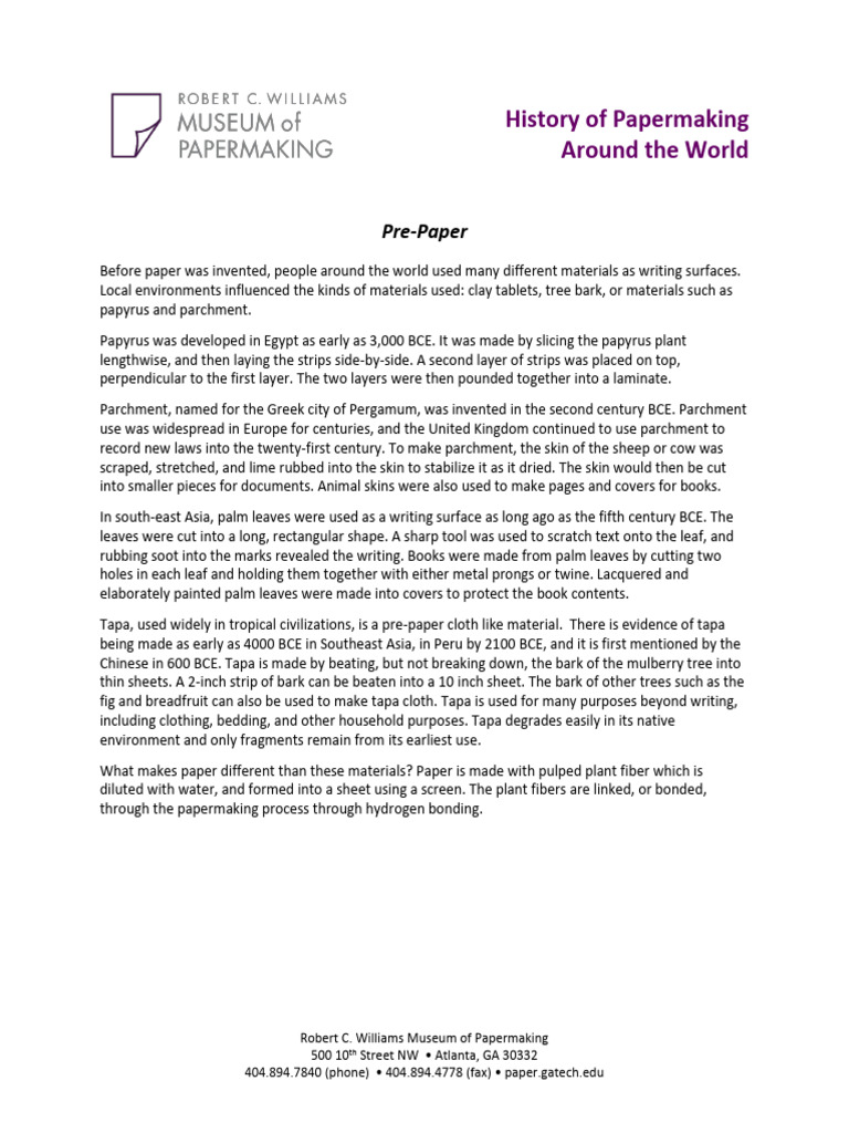 History of Papermaking Worldwide | PDF | Papermaking | Paper