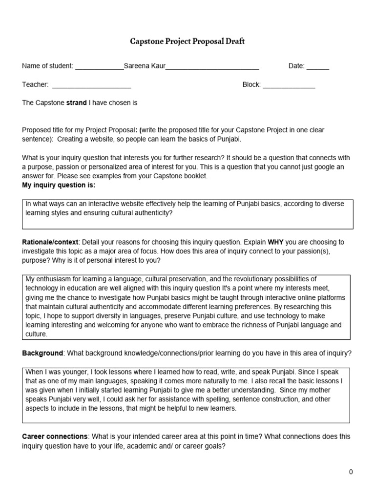 capstone draft proposal 1 | Download Free PDF | Usability | Mentorship