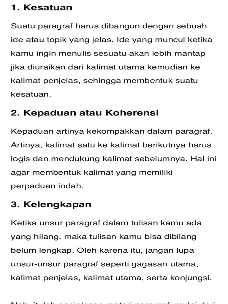 Belajar Bahasa Indonesia Pengertian Paragraf, Ciri, Unsur, Jenis ... Belajar Bahasa Indonesia Pengertian Paragraf, Ciri, Unsur, Jenis ...