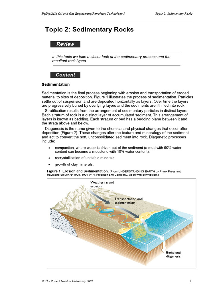 Topic 2 - Sedimentary Rocks | PDF | Sedimentary Rock | Clastic Rock